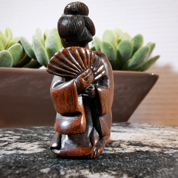 Netsuke | Art | Vintage Carved Wooden Risque Naked Geisha Netsuke ...